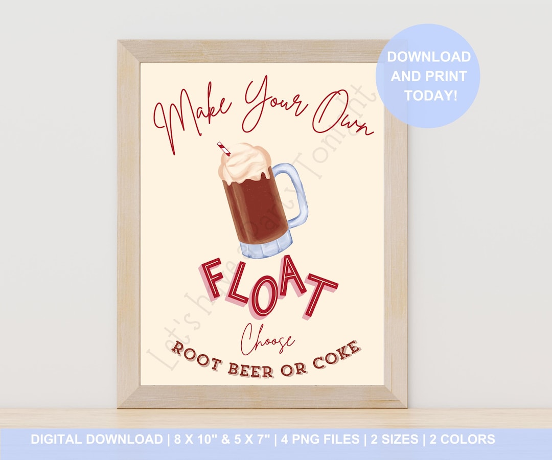 Retro Root Beer Float Sign – 4th of July Party Decor (digital Download ...