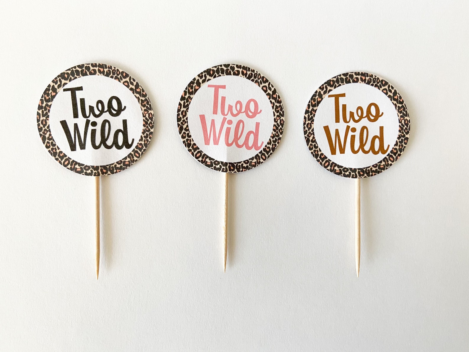 Two Wild Cupcake Toppers, Cheetah Party Decoration, Leopard Cupcake ...