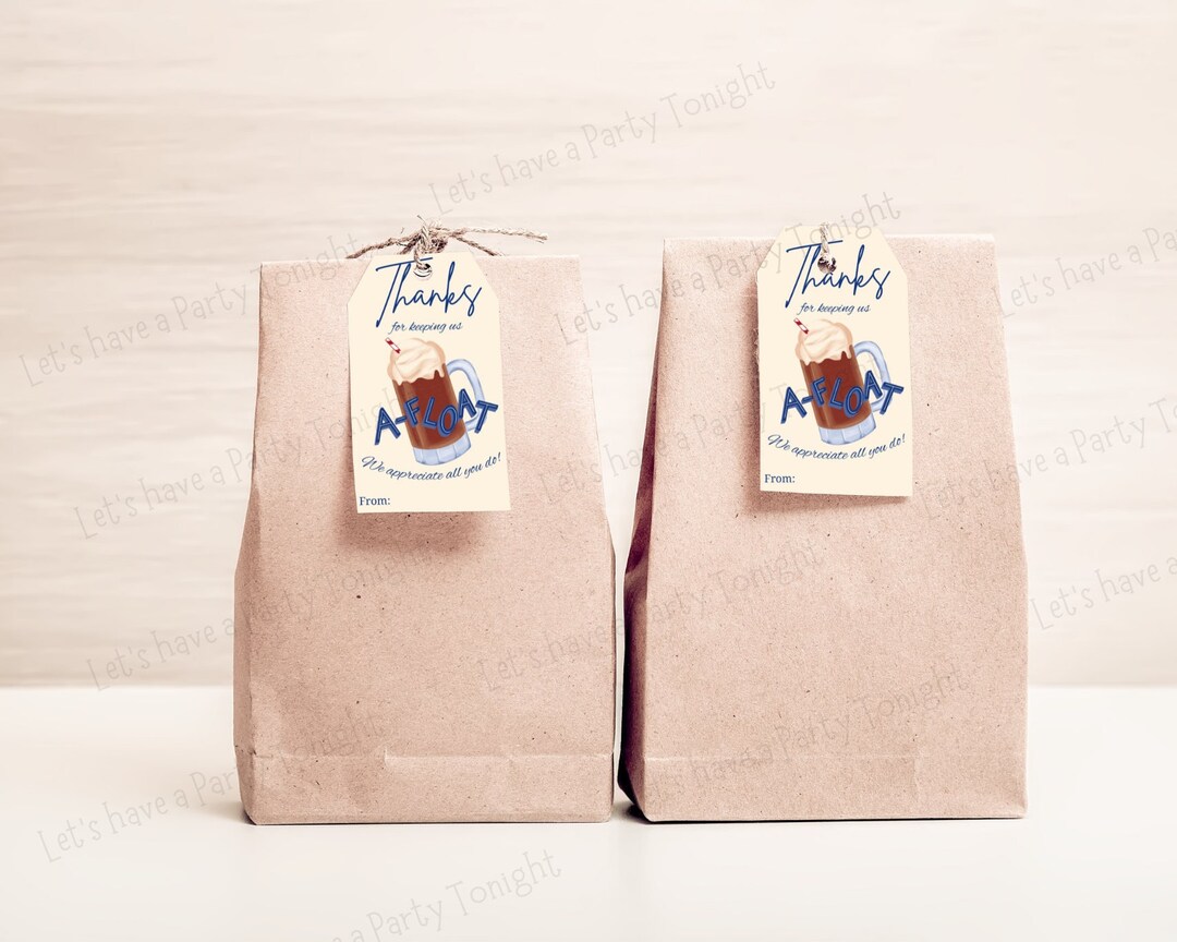 Thanks for Keeping Us A-FLOAT Appreciation Editable Tags, Teacher ...