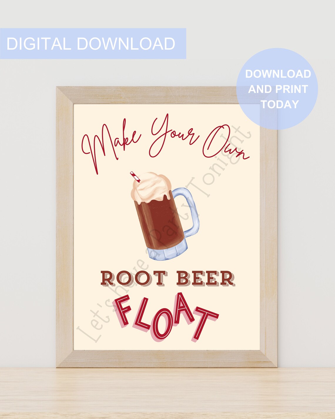Red Root Beer Float Sign, Make Your Own Root Beer Float, Root Beer ...