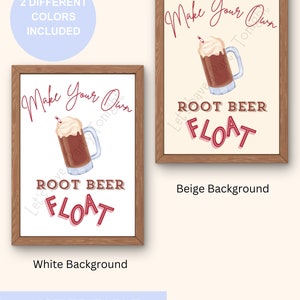 Red Root Beer Float Sign, Make Your Own Root Beer Float, Root Beer ...