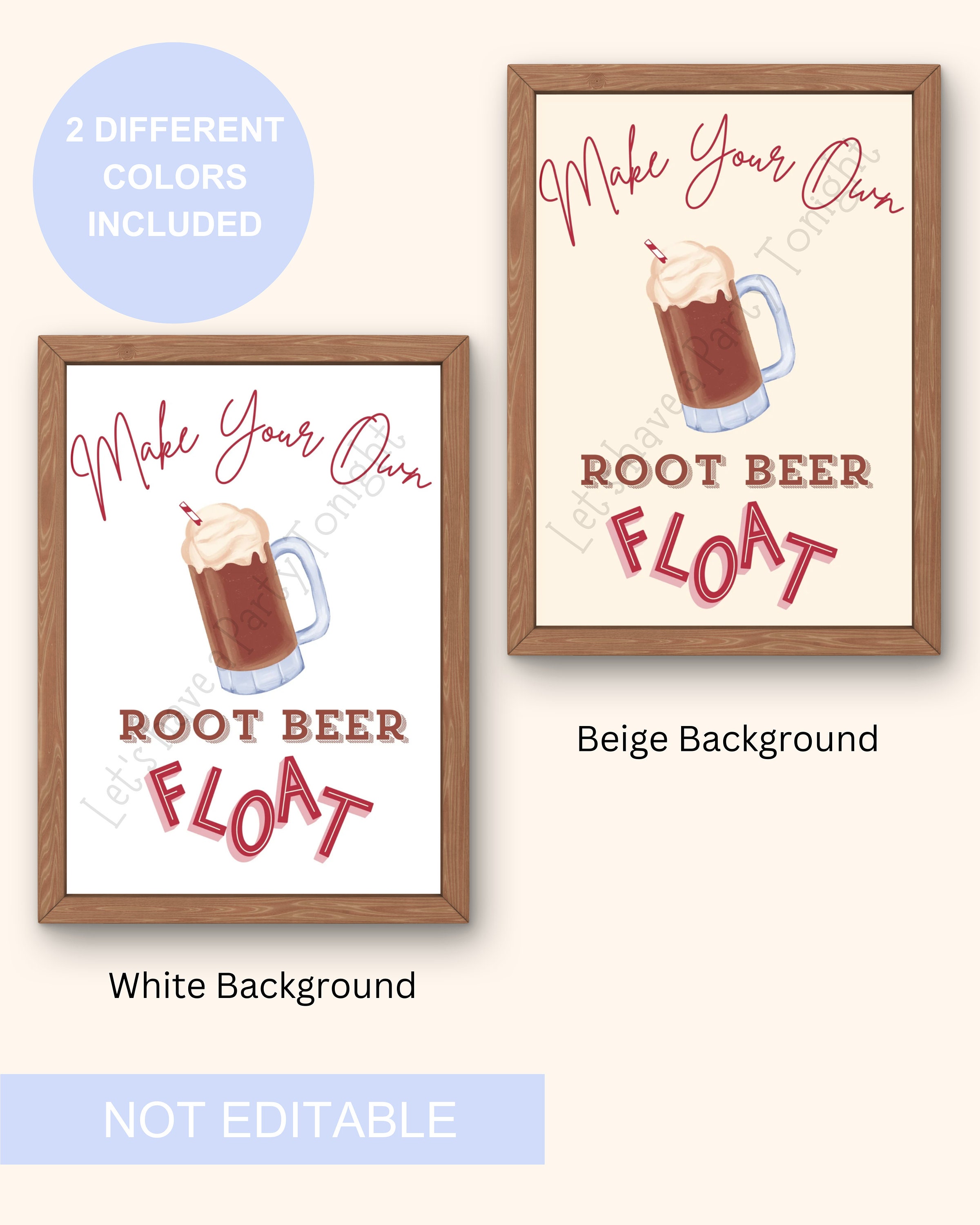 Red Root Beer Float Sign, Make Your Own Root Beer Float, Root Beer ...
