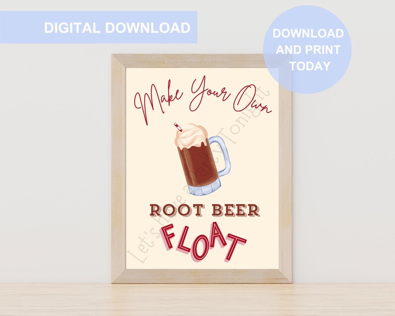 Red Root Beer Float Sign, Make Your Own Root Beer Float, Root Beer ...