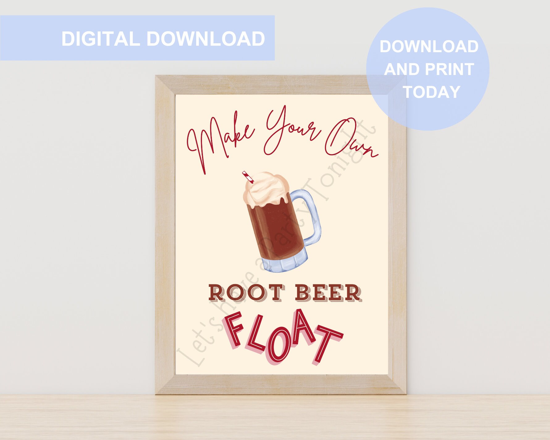 Red Root Beer Float Sign, Make Your Own Root Beer Float, Root Beer ...