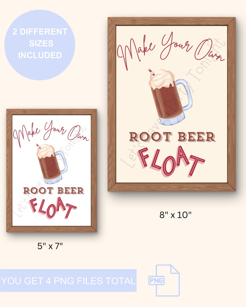 Red Root Beer Float Sign, Make Your Own Root Beer Float, Root Beer ...