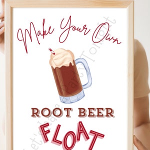 Red Root Beer Float Sign, Make Your Own Root Beer Float, Root Beer ...