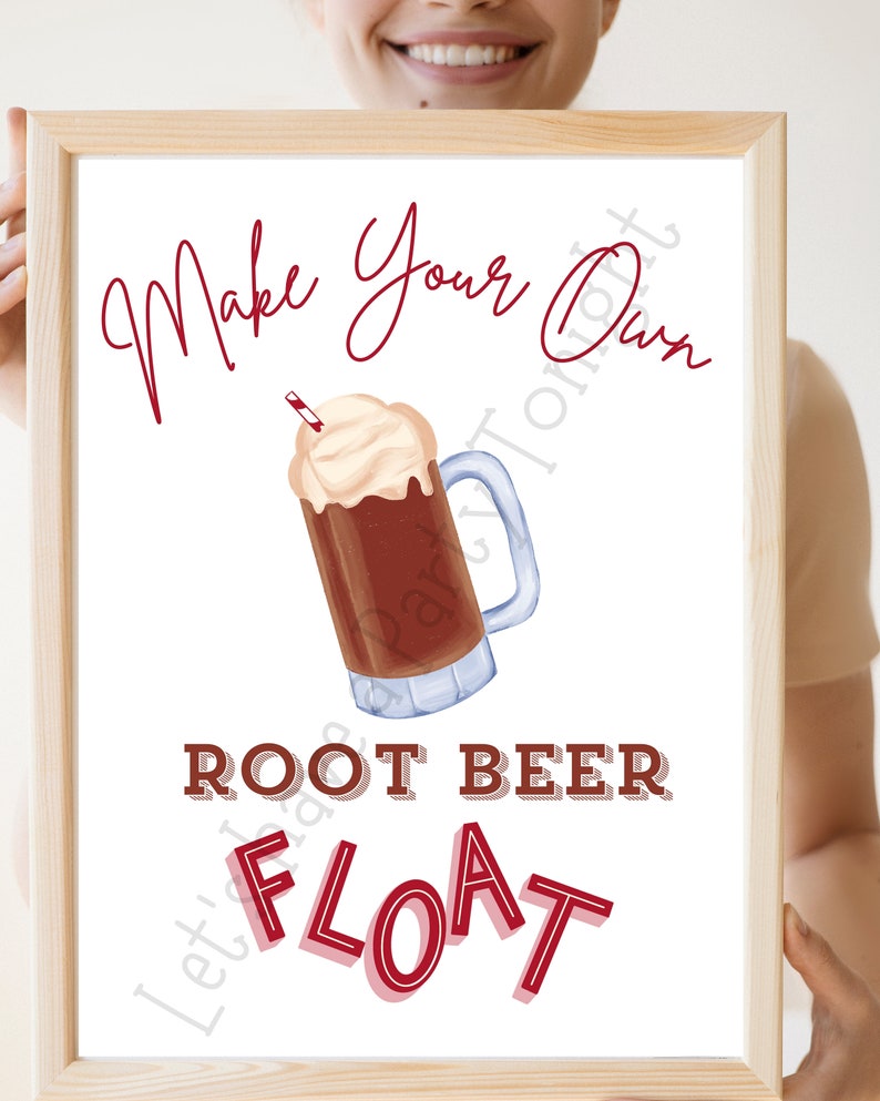 Red Root Beer Float Sign, Make Your Own Root Beer Float, Root Beer ...