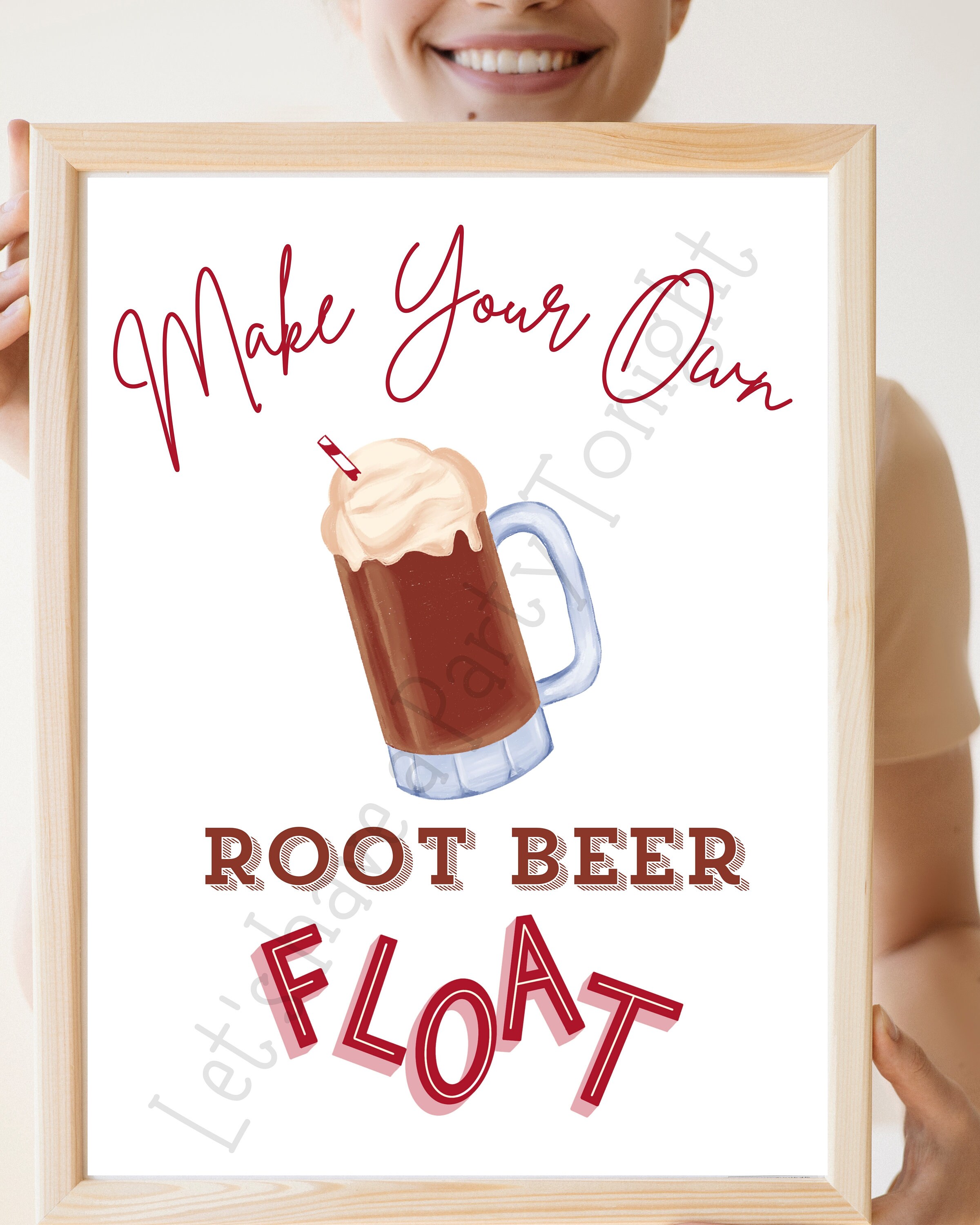 Red Root Beer Float Sign, Make Your Own Root Beer Float, Root Beer ...