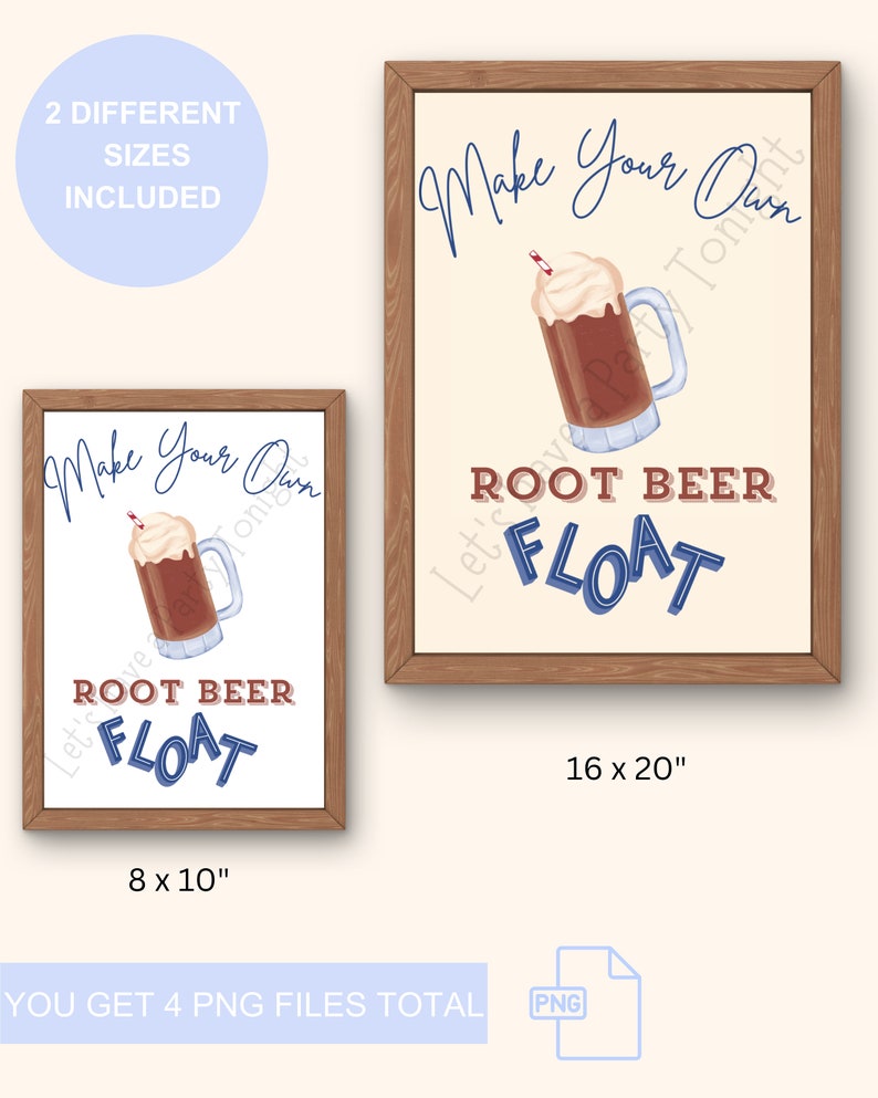 Root Beer Float Bar Sign, Ice Cream Float Party Decor (instant Download ...