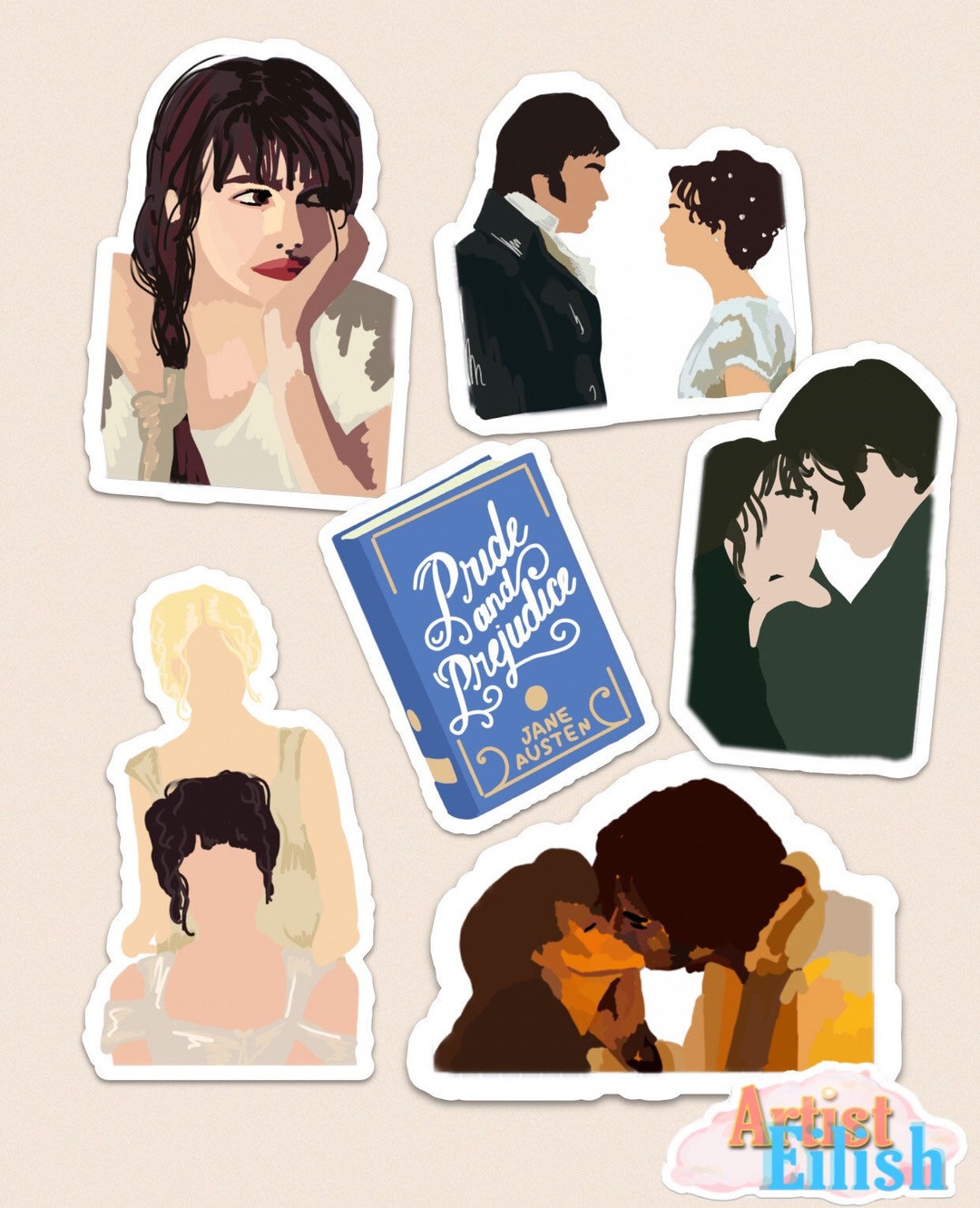 Pride and Prejudice Inspired Stickers Jane Austen Classic - Etsy