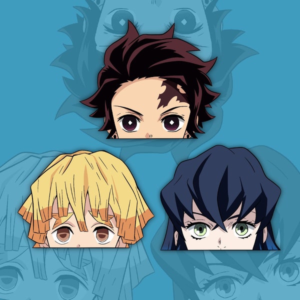 Demon Slayer Peeker Stickers - Etsy