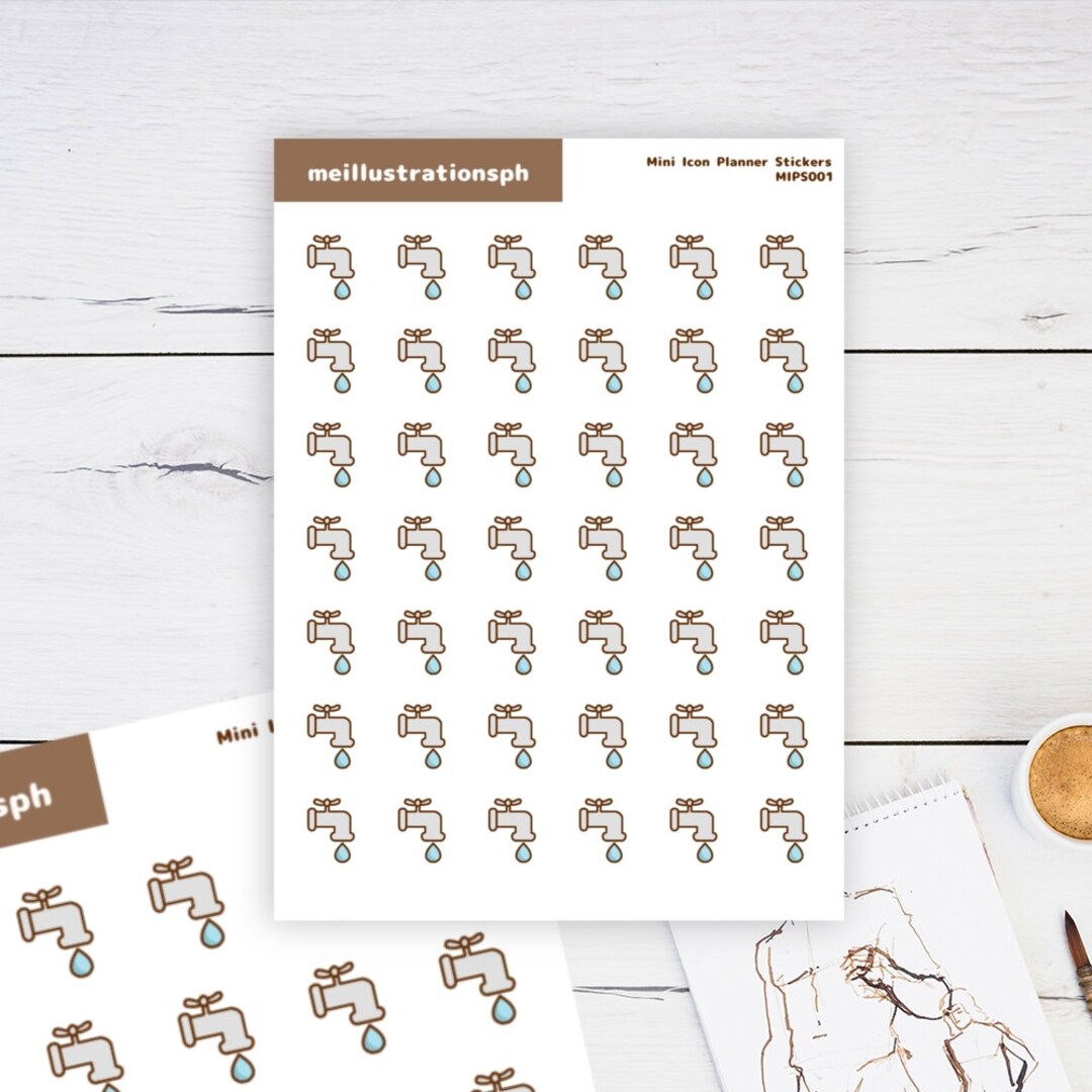 Water Bill Icon Sticker, Utility Bill Icon Sticker, Water Bill Reminder ...