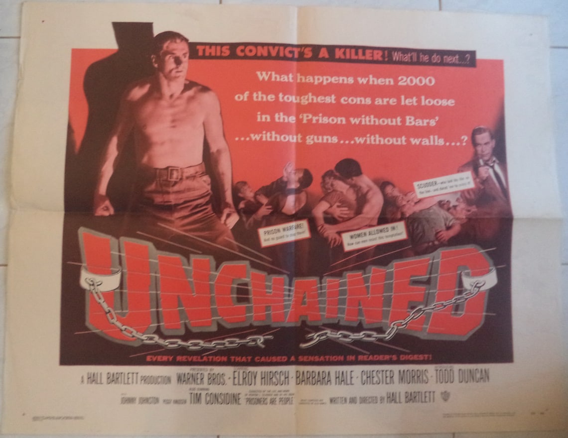 UNCHAINED 1955 Vintage American Half Sheet POSTER 55/80 - Etsy.de