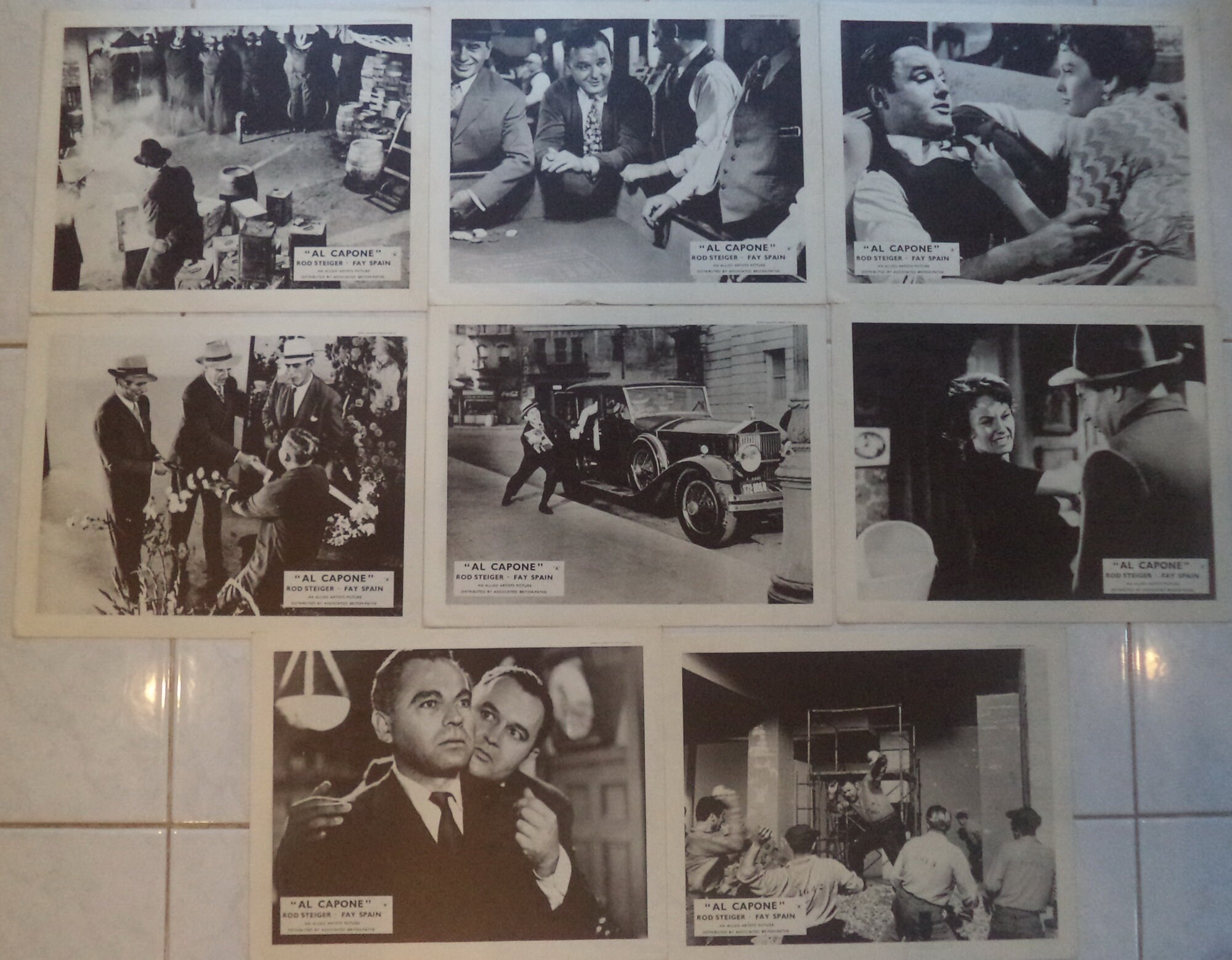 AL CAPONE (1959) Rare UK Lobby Card Set (8 Cards) Rod Steiger ...