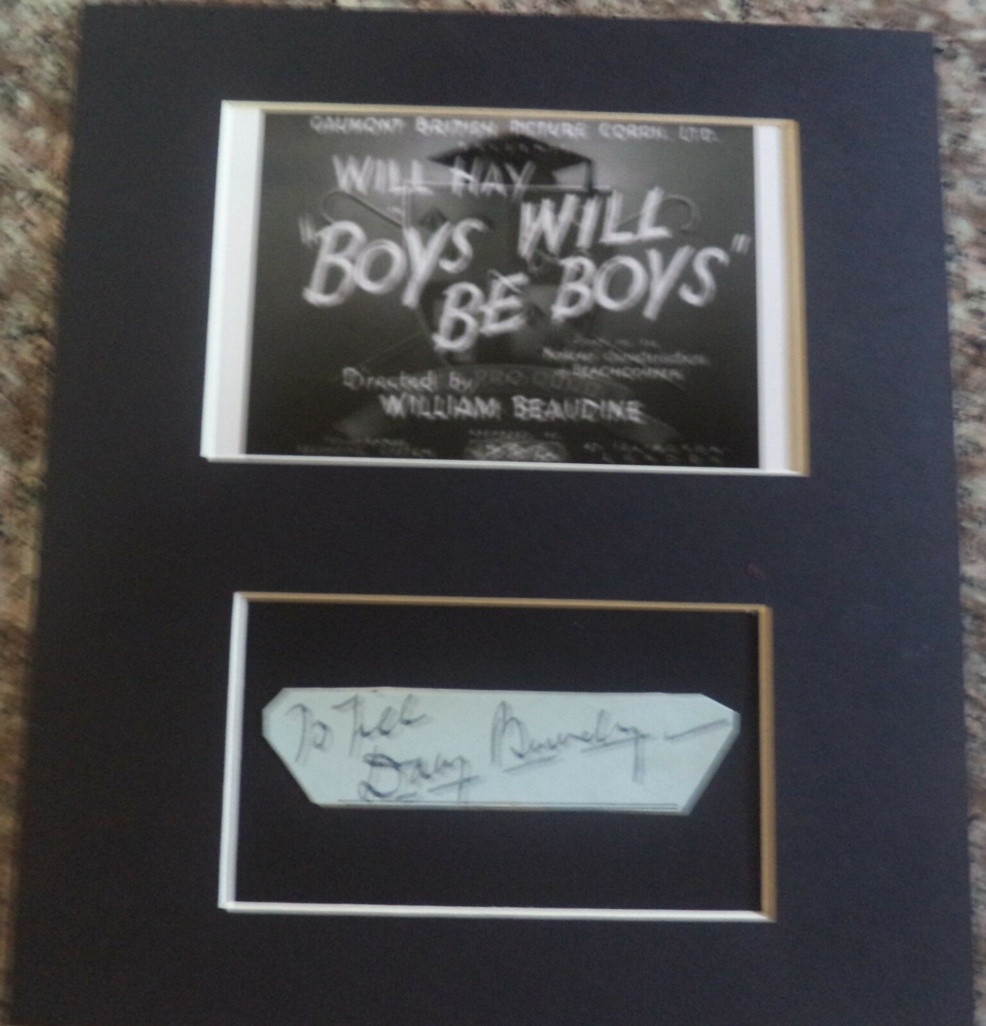 DAVY BURNABY 1881 1949 Autograph Mounted Display, Hand Signed Page in ...