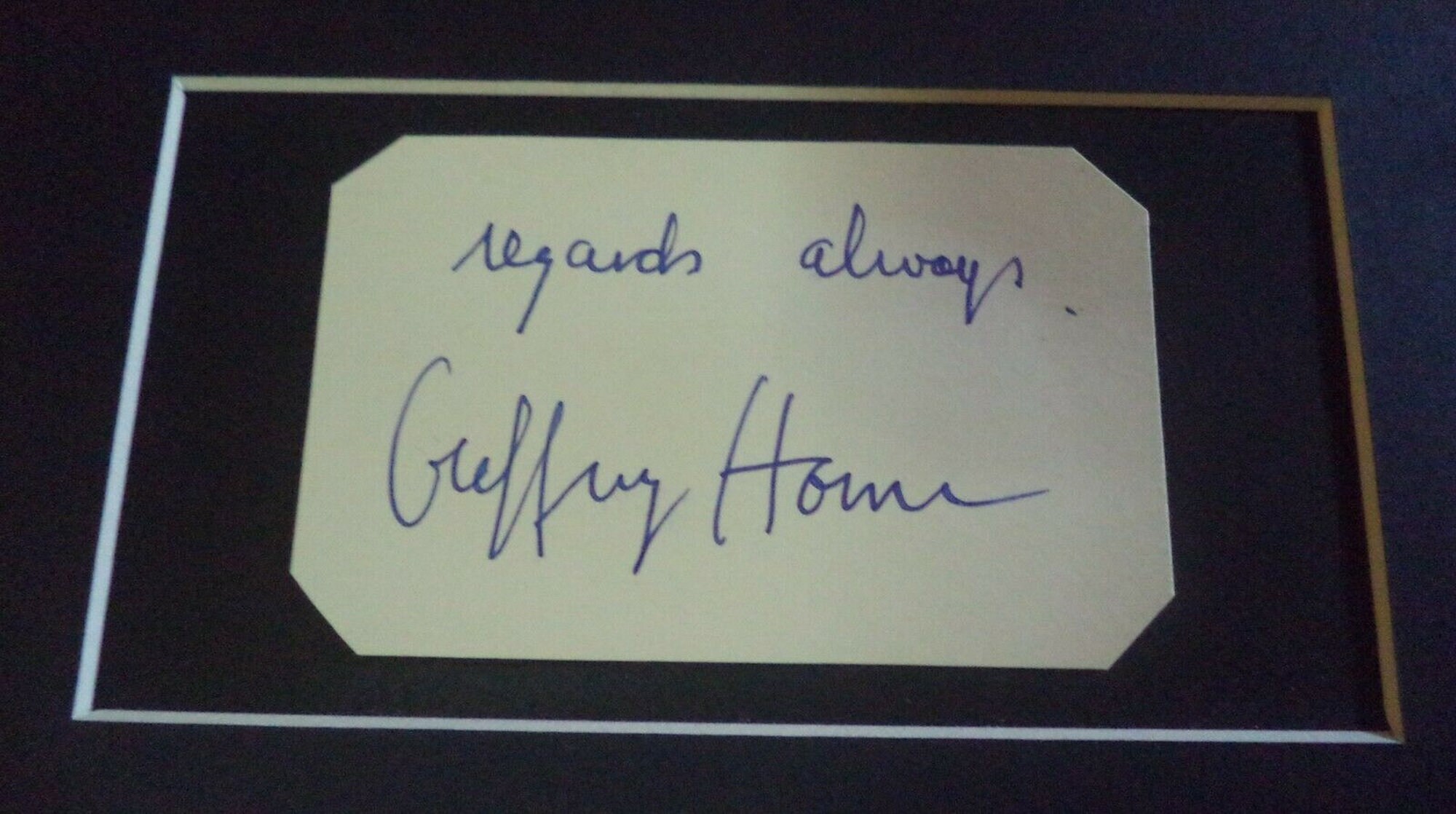 GEOFFREY HORNE Autograph Mounted Display, Hand Signed Card, 1957 Film ...
