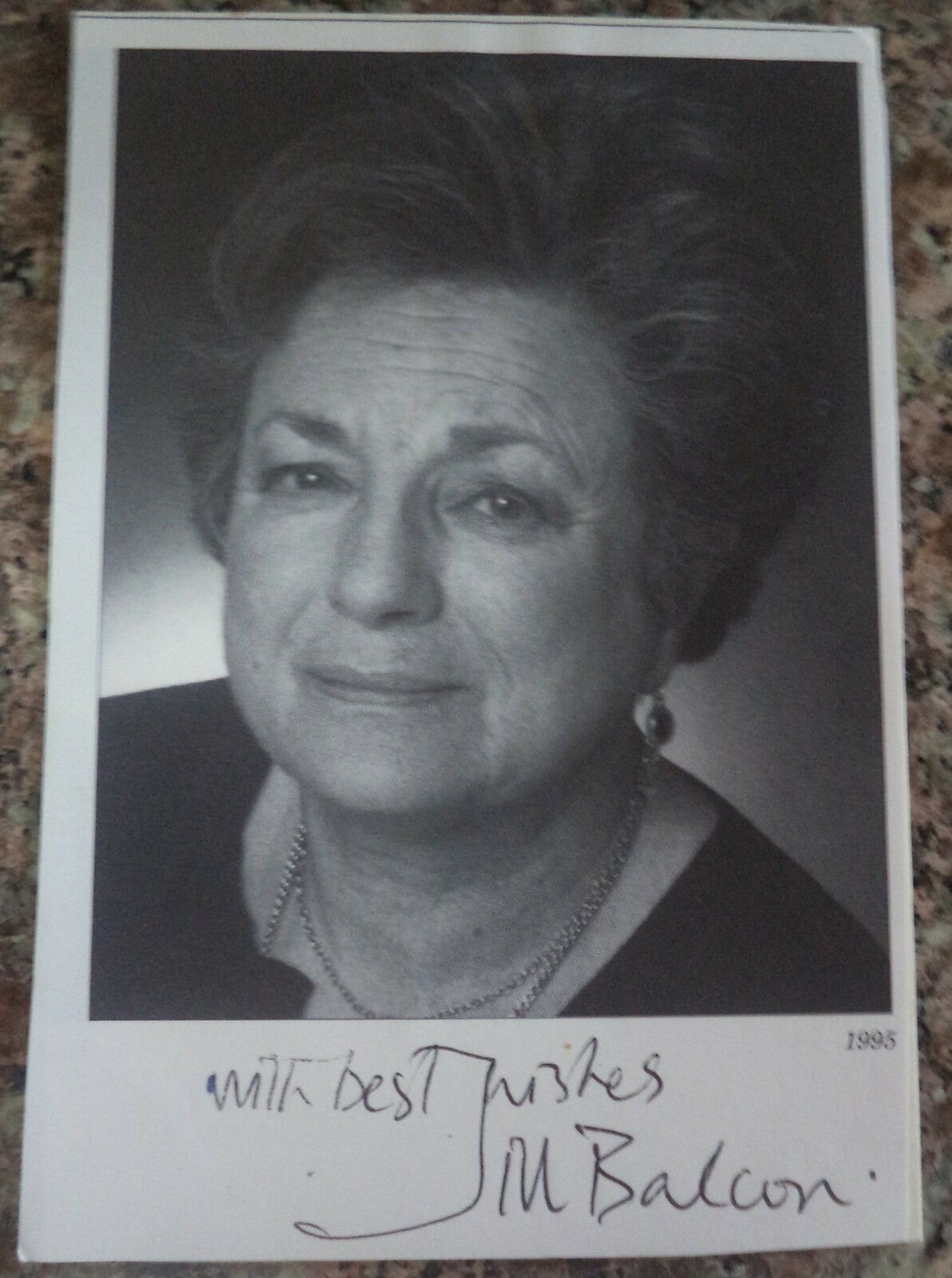 JILL BALCON (1925 – 2009) Autograph, Hand Signed on Paper Picture ...