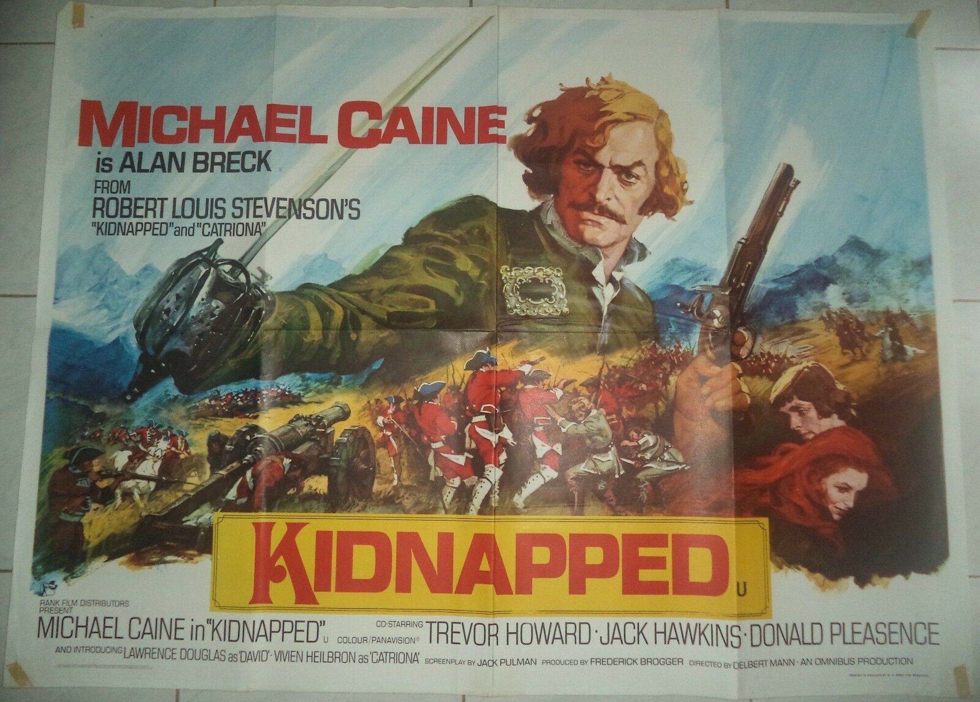 KIDNAPPED 1971 English QUAD POSTER Michael Caine Arnaldo Putzu and Eric ...