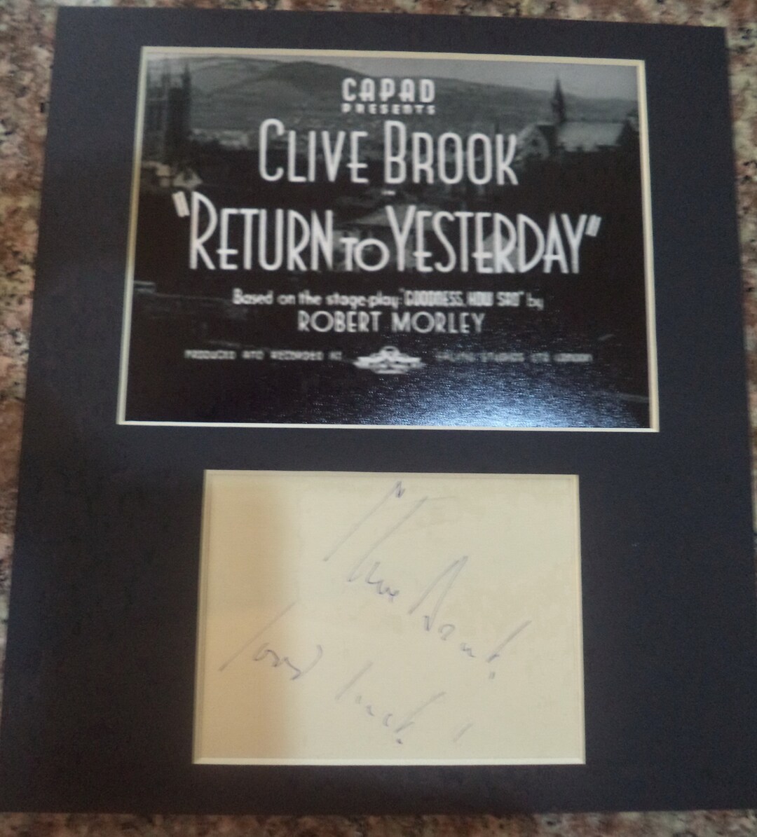 CLIVE BROOK (1887 – 1974) Autograph Mounted Display, Hand Signed Page ...