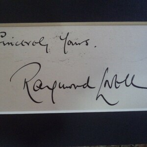 RAYMOND LOVELL (1900 – 1953) Autograph Mounted Display, Hand Signed ...