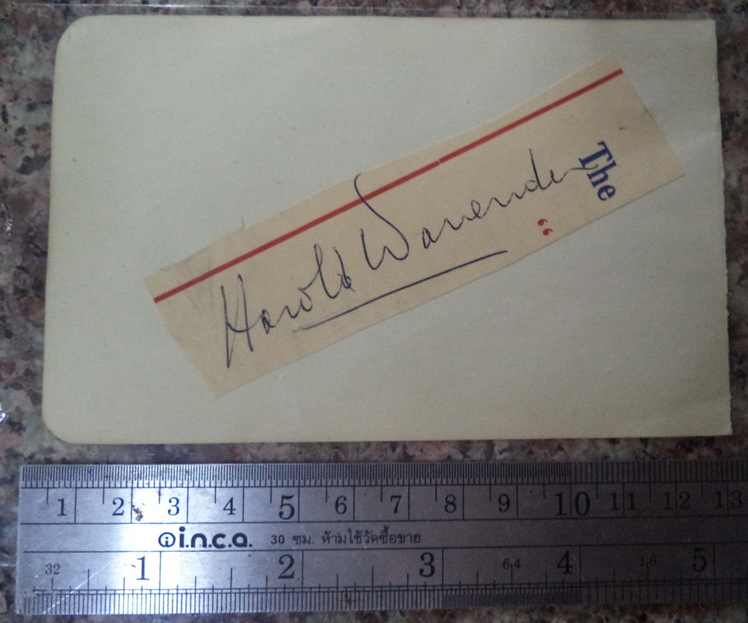 HAROLD WARRENDER (1903 – 1953) Autograph, Hand Signed on Vintage Page ...