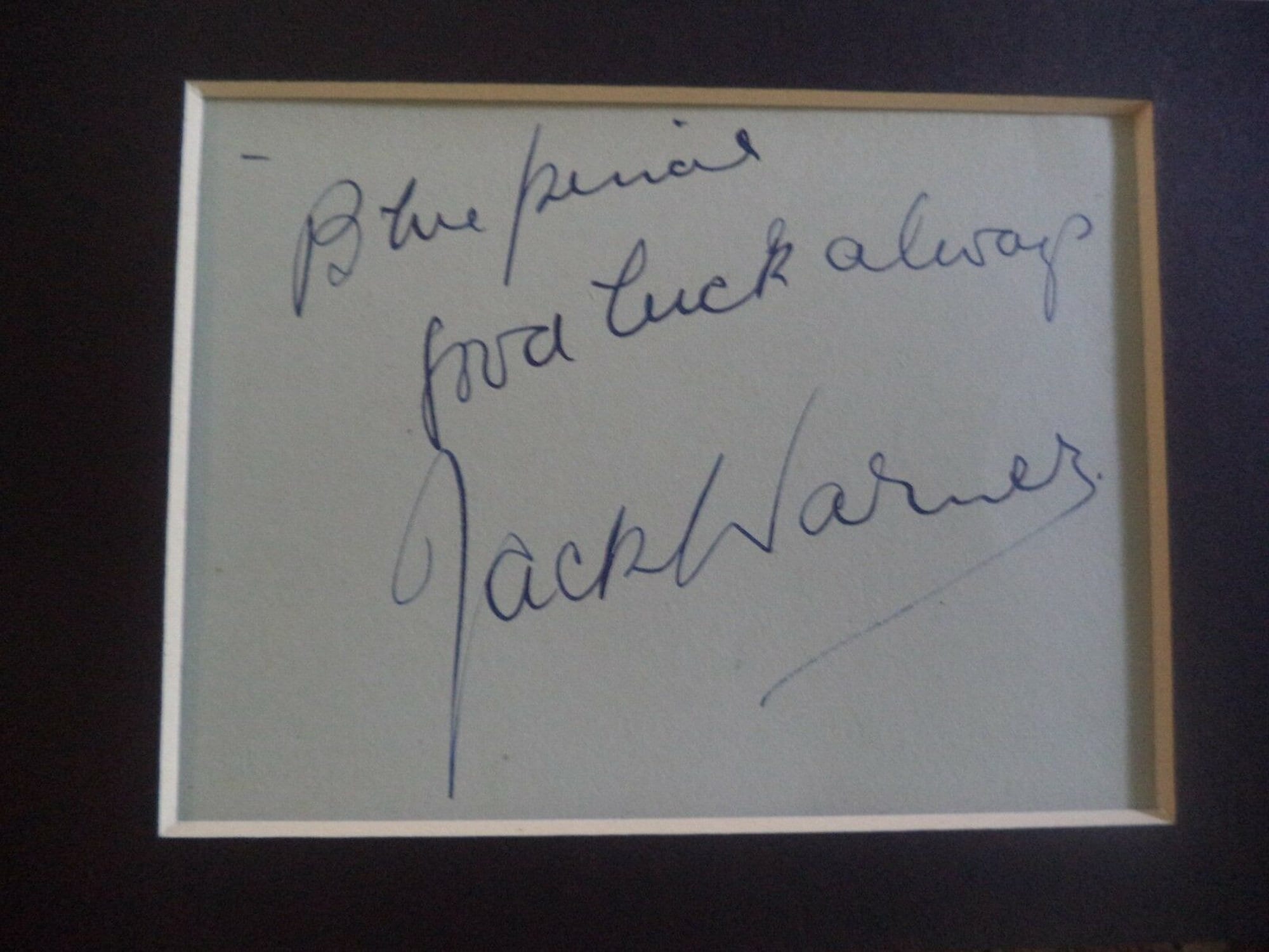JACK WARNER 1895 1981 Autograph Mounted Display, Hand Signed Page, Was ...