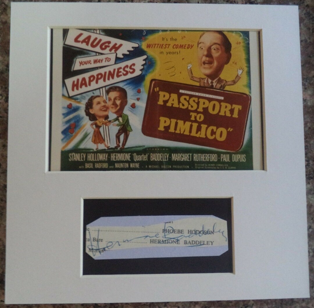 HERMIONE BADDELEY (1906 – 1986) Mounted Autograph Display, Hand Signed ...