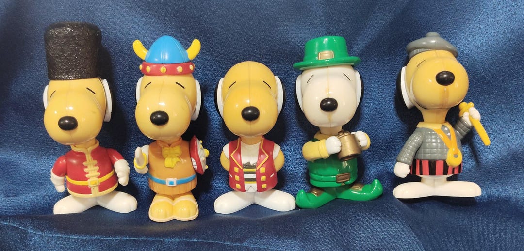 5 VINTAGE SNOOPY Figures: UK, Switzerland, Norway, Scotland, Ireland - Etsy