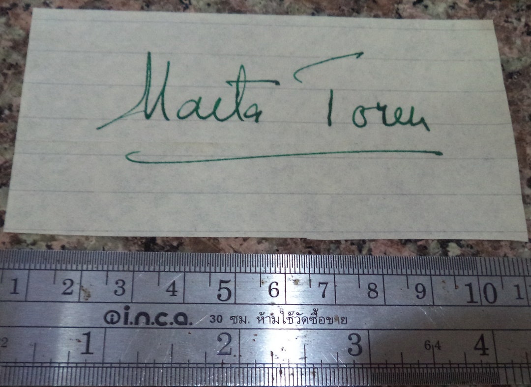 MARTA TOREN (1925 – 1957) Autograph, Hand Signed in Ink on Paper - Etsy