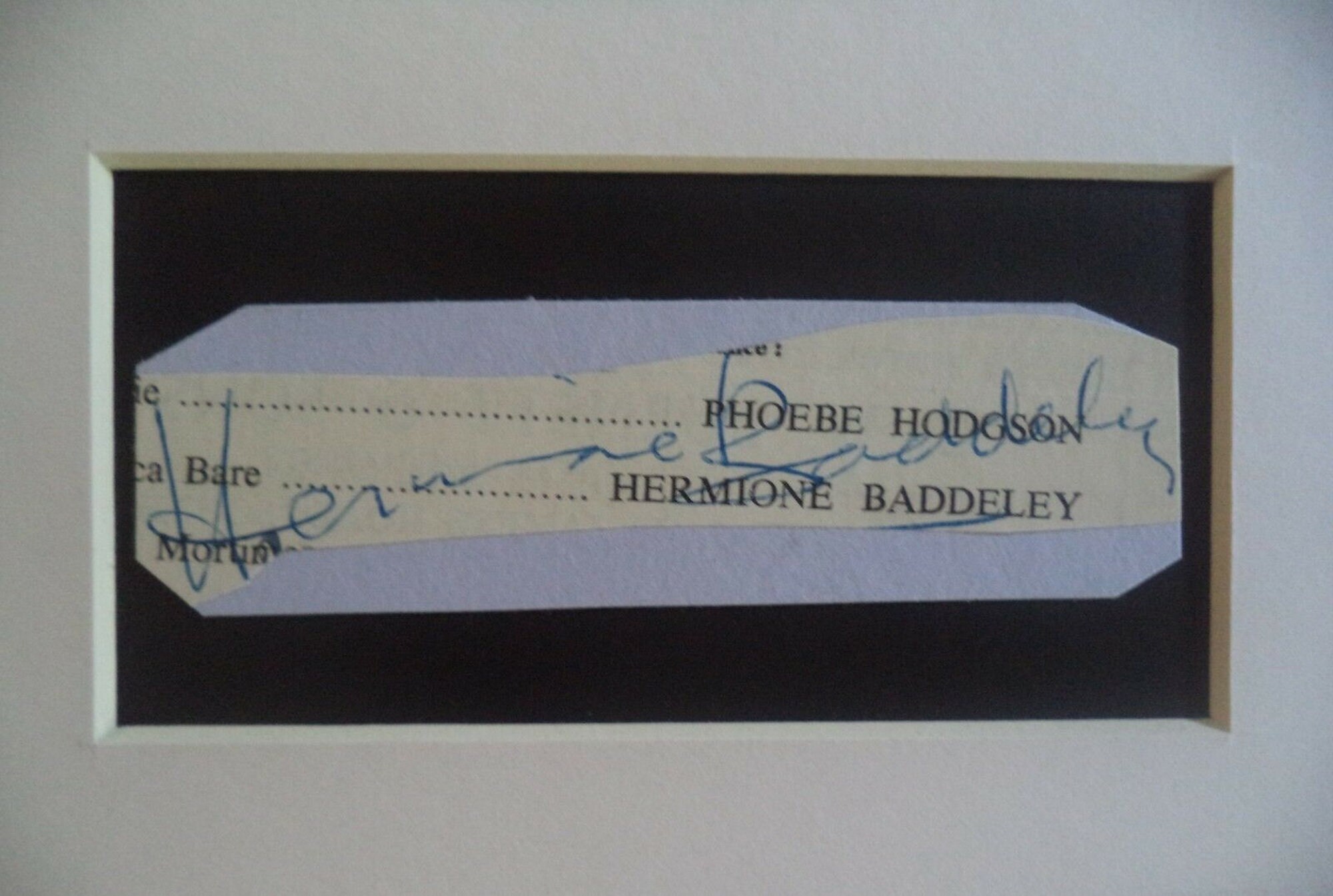 HERMIONE BADDELEY (1906 – 1986) Mounted Autograph Display, Hand Signed ...
