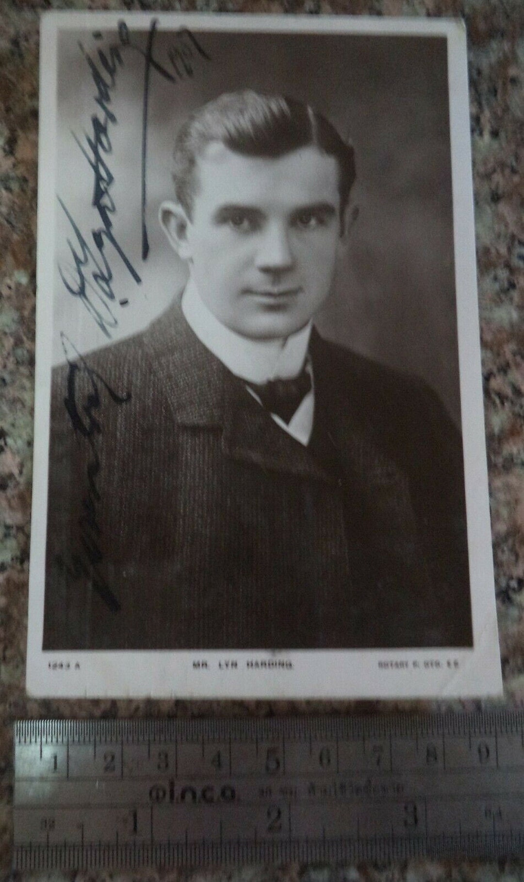 LYN HARDING (1867 – 1952) Autograph, Hand Signed in Ink on Vintage Post ...