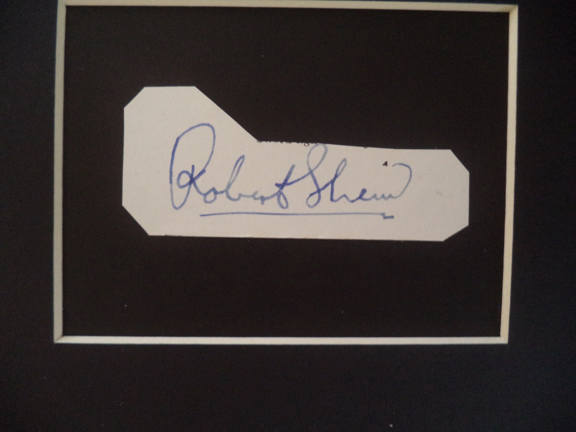 ROBERT SHAW 1927 1978 Autograph Mounted Display, Hand Signed on Page ...