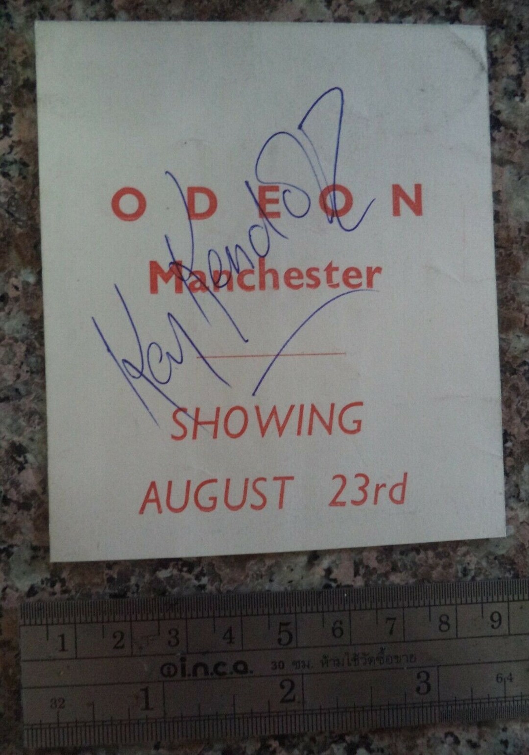 KAY KENDALL (1927 – 1959) Autograph, Hand Signed on Small 1950's ODEON ...