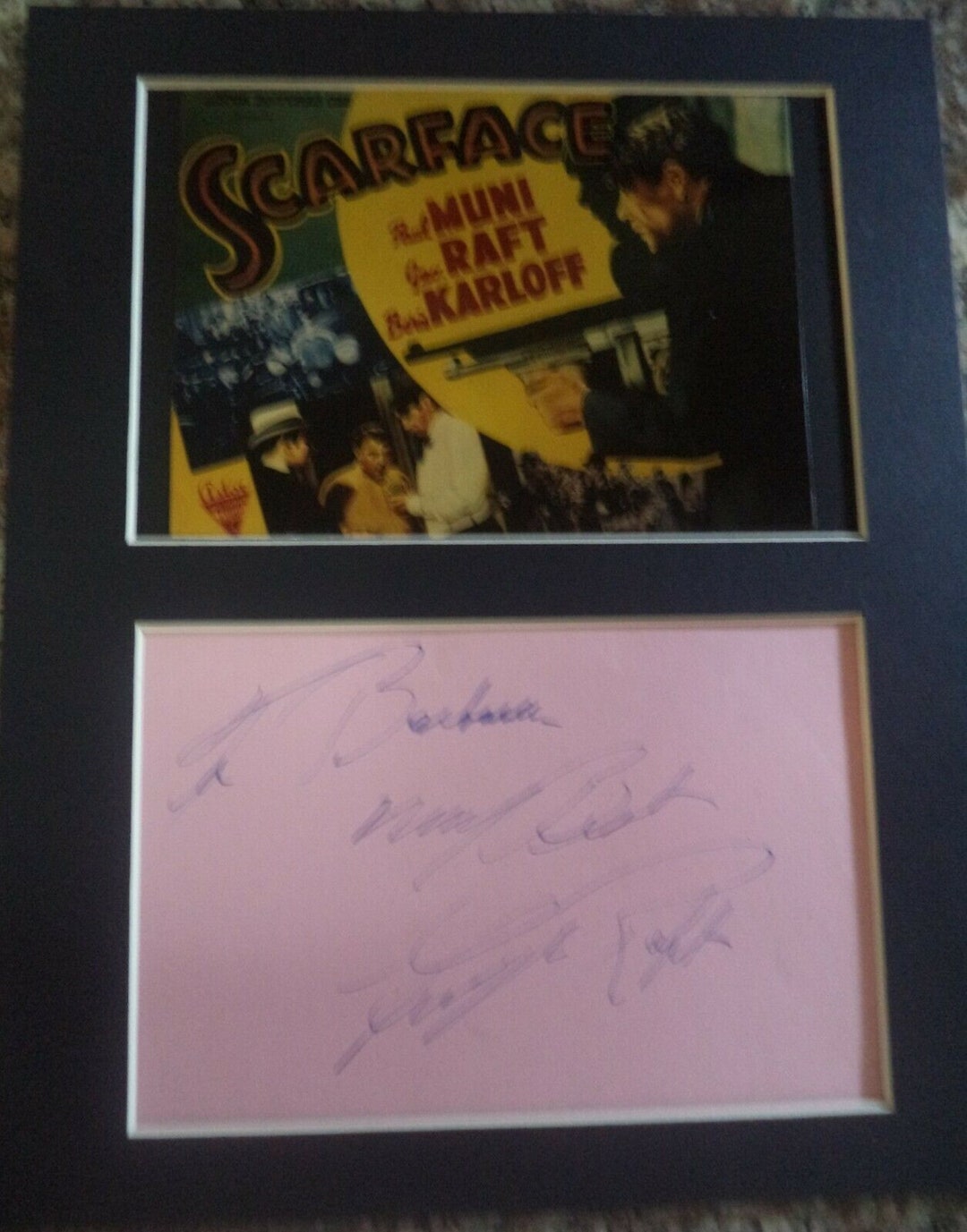 GEORGE RAFT 1901 1980 Autograph Mounted Display, Hand Signed on Page ...