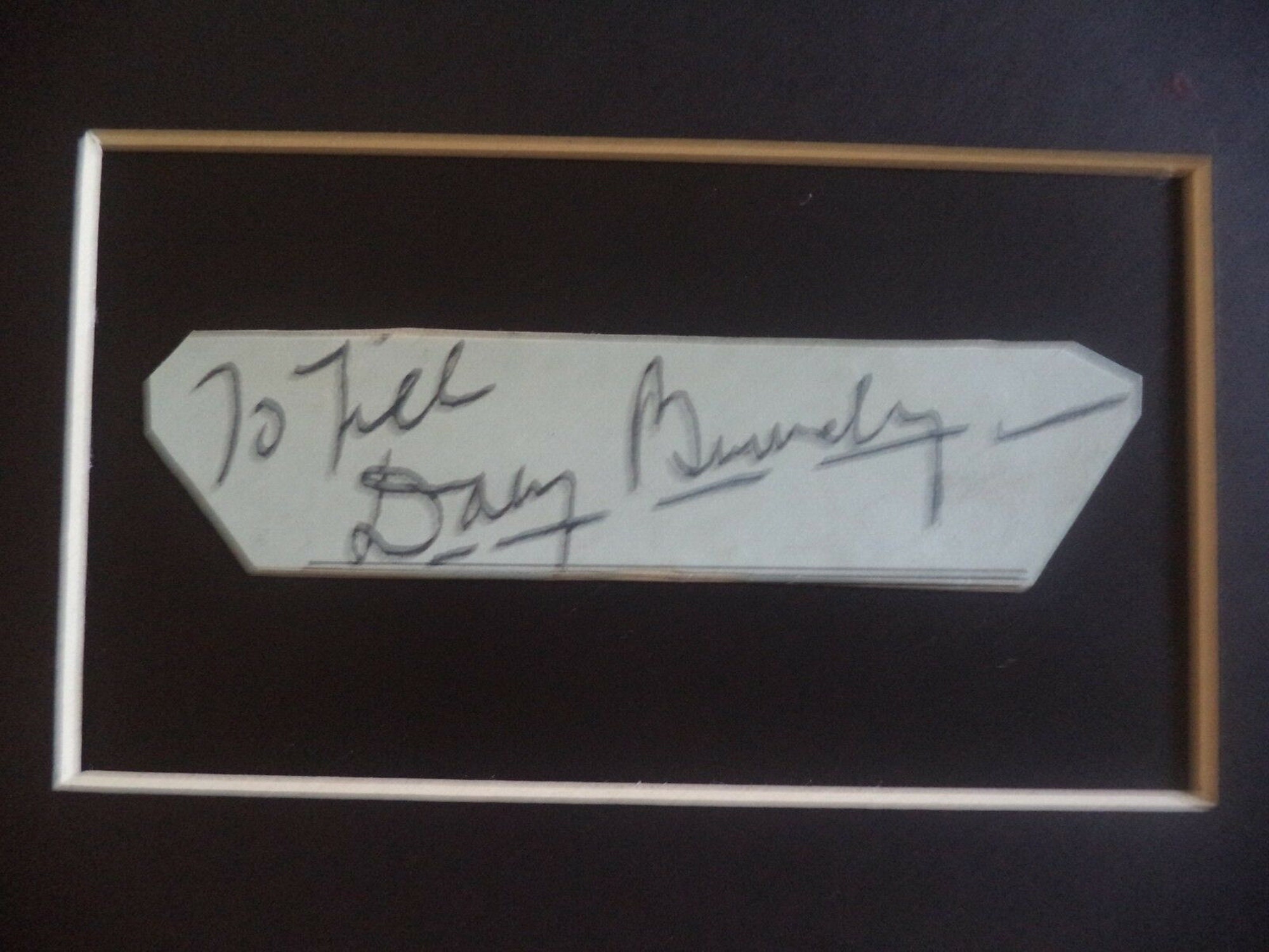 DAVY BURNABY 1881 1949 Autograph Mounted Display, Hand Signed Page in ...