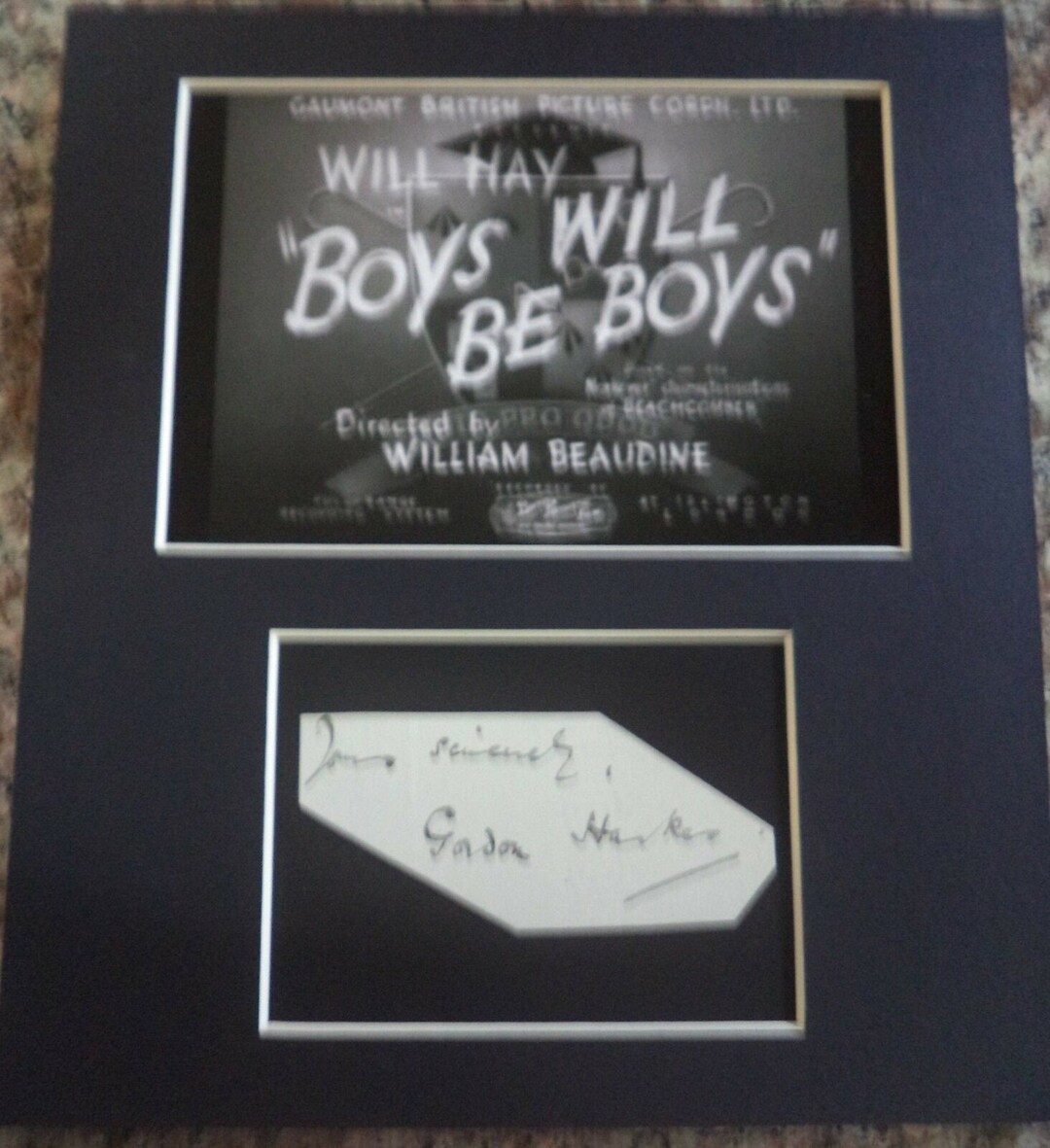GORDON HARKER (1885 – 1967) Autograph Mounted Display, Hand Signed Page ...