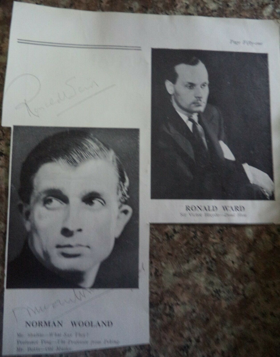 RONALD WARD (1901 - 1978).& Norman Woodland (1905 – 1989) Autographs ...