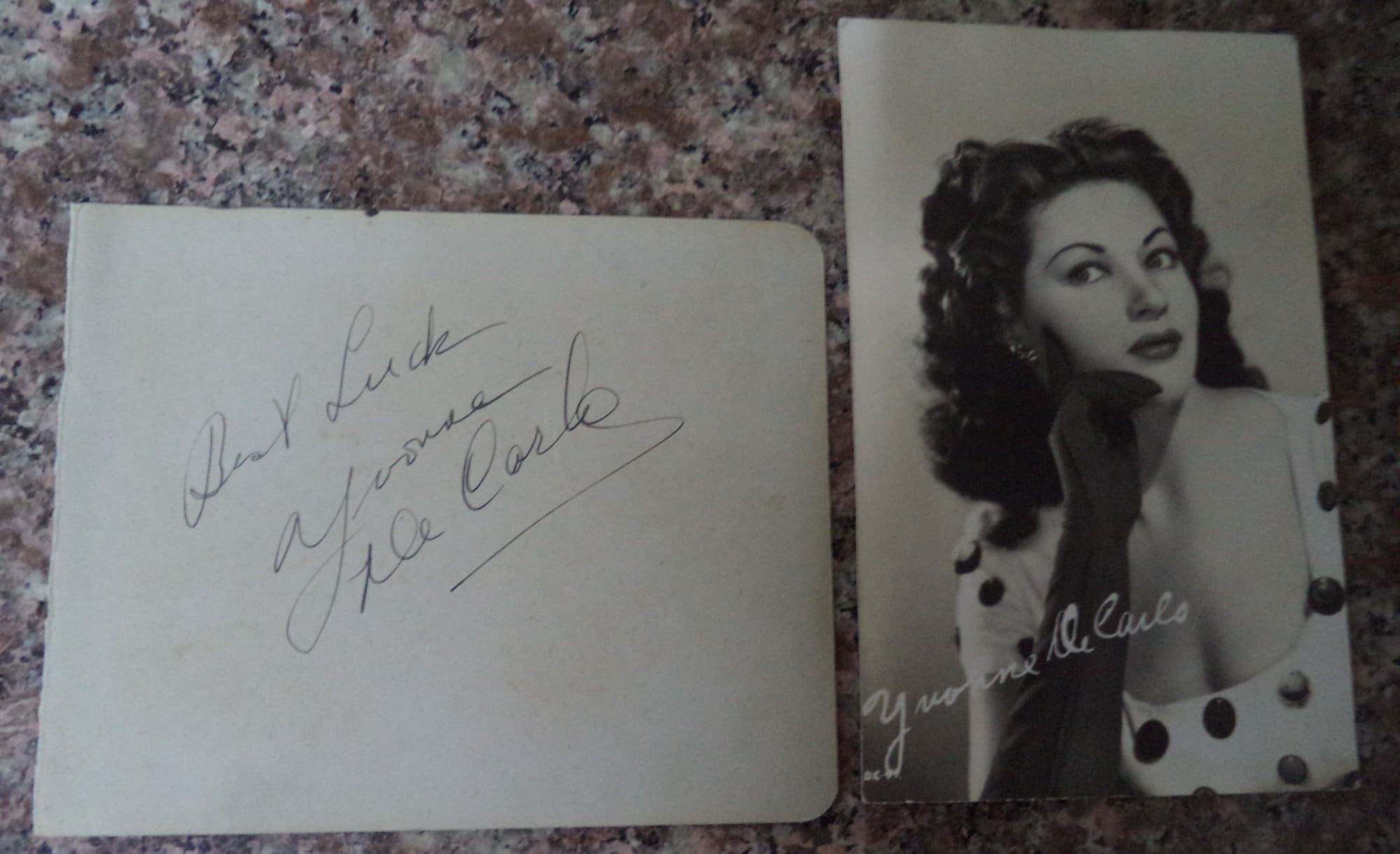YVONNE DE CARLO (1922 – 2007) Autograph, Hand Signed on Album Page Plus ...
