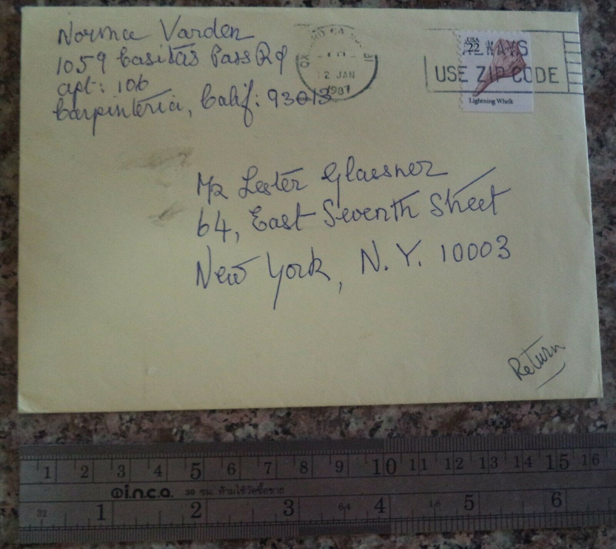 NORMA VARDEN (1898 – 1989) Autograph, Hand Written as Part of the ...