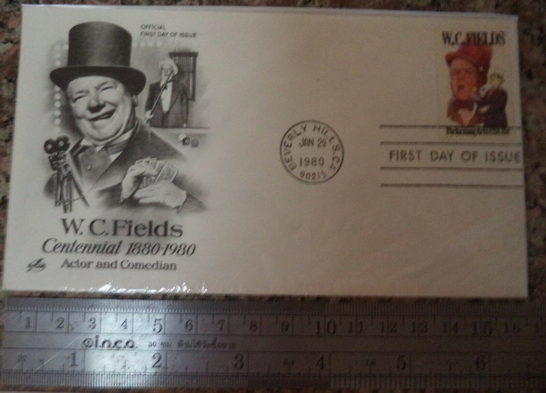 W. C. FIELDS 1880 1946 Autograph, Hand Signed on a Vintage Album Page Plus a 1980 First Day ...