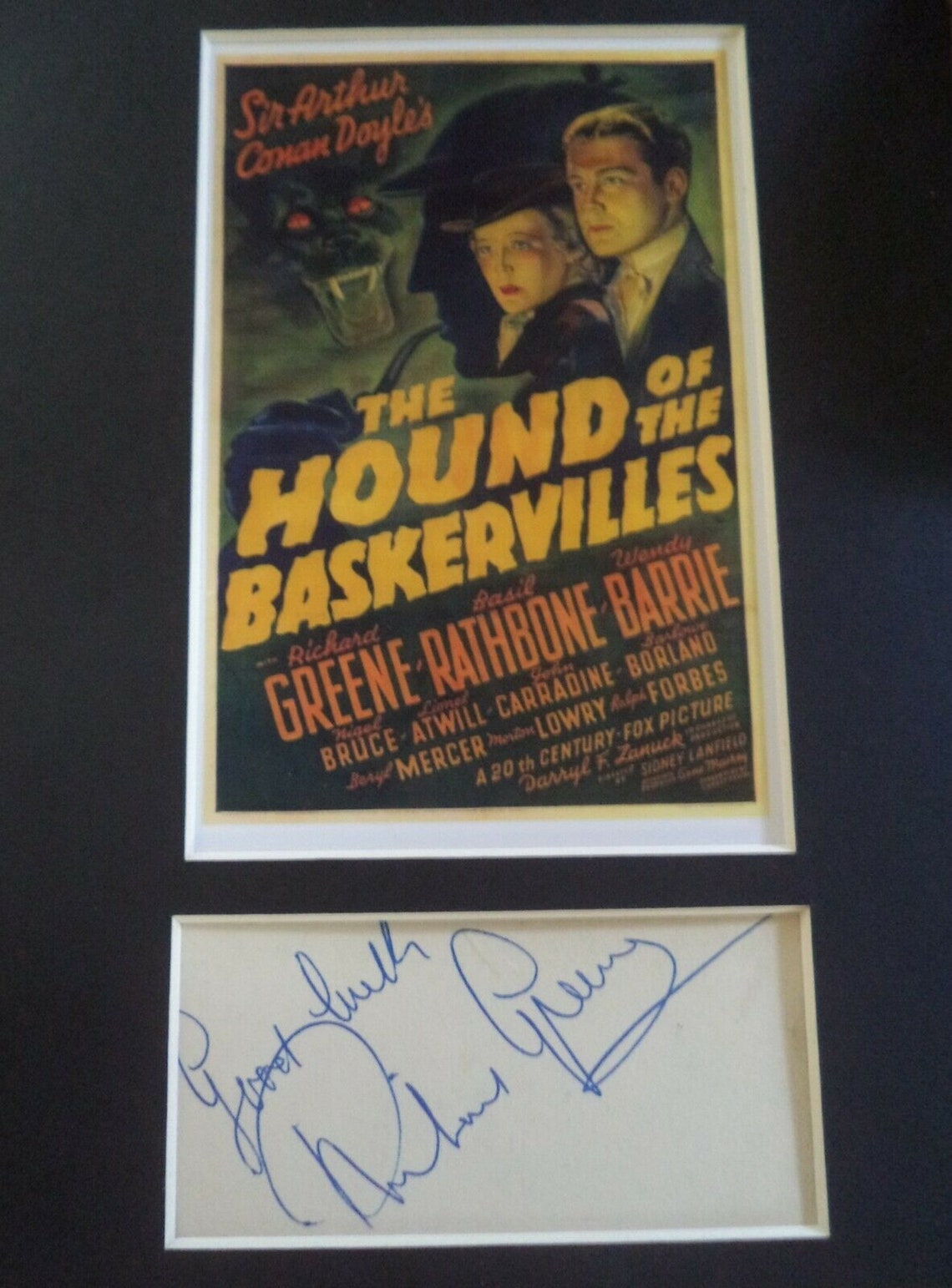 RICHARD GREENE (1918 – 1985) Autograph Mounted Display, Hand Signed on ...