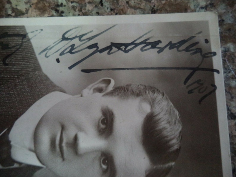 LYN HARDING (1867 – 1952) Autograph, Hand Signed in Ink on Vintage Post ...