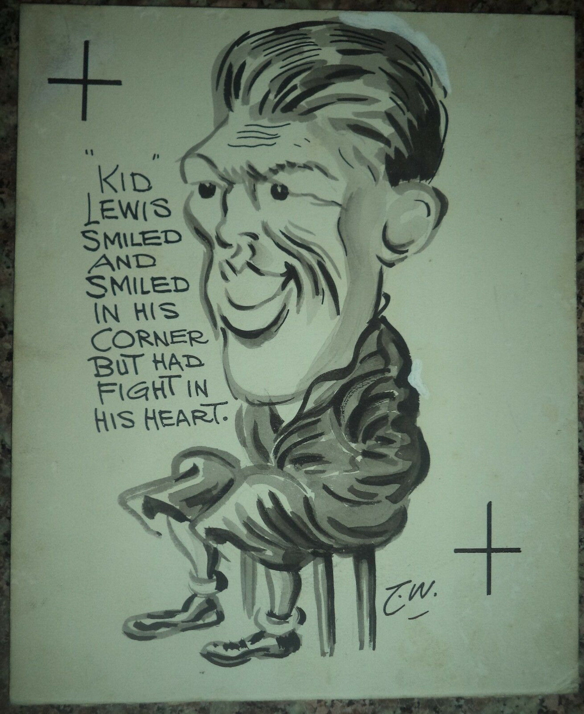 Ted Kid Lewis Boceto original con iniciales de Boxer del dibujante TOM ...