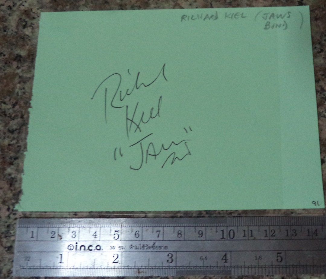 RICHARD KIEL (1939 – 2014) Autograph, Hand Signed on a Vintage Album Page, Played Jaws in the ...