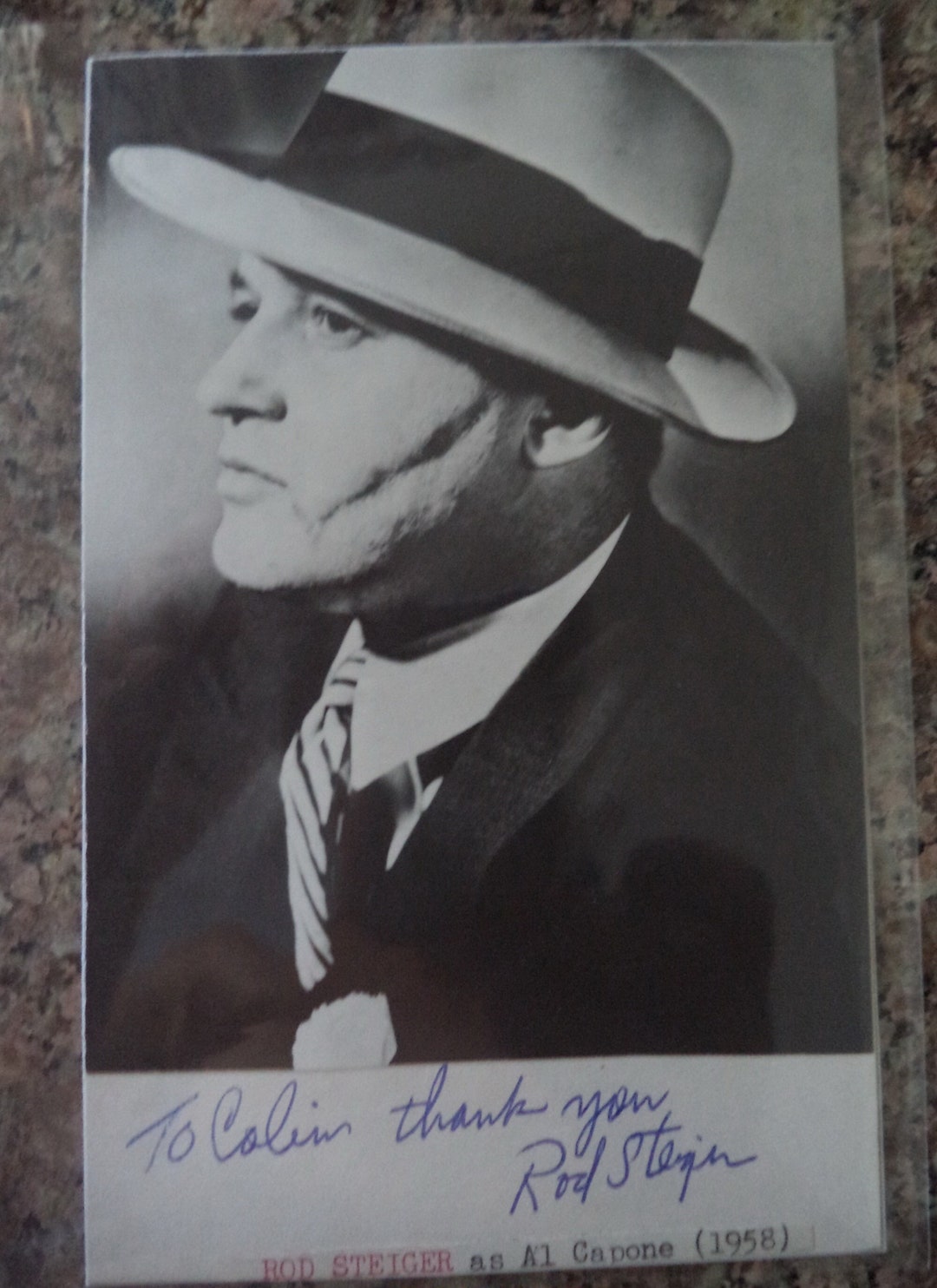 ROD STEIGER (1925 – 2002) Autograph, Hand Signed on Card With Al Capone ...