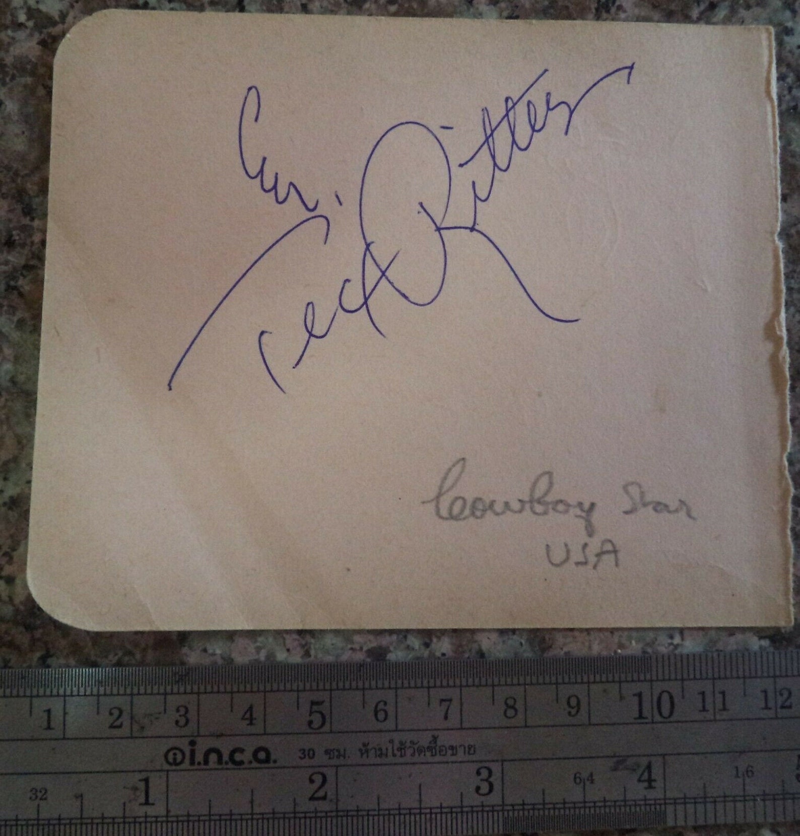 TEX RITTER 1905 1974 Autograph Hand Signed on 1950s Album | Etsy