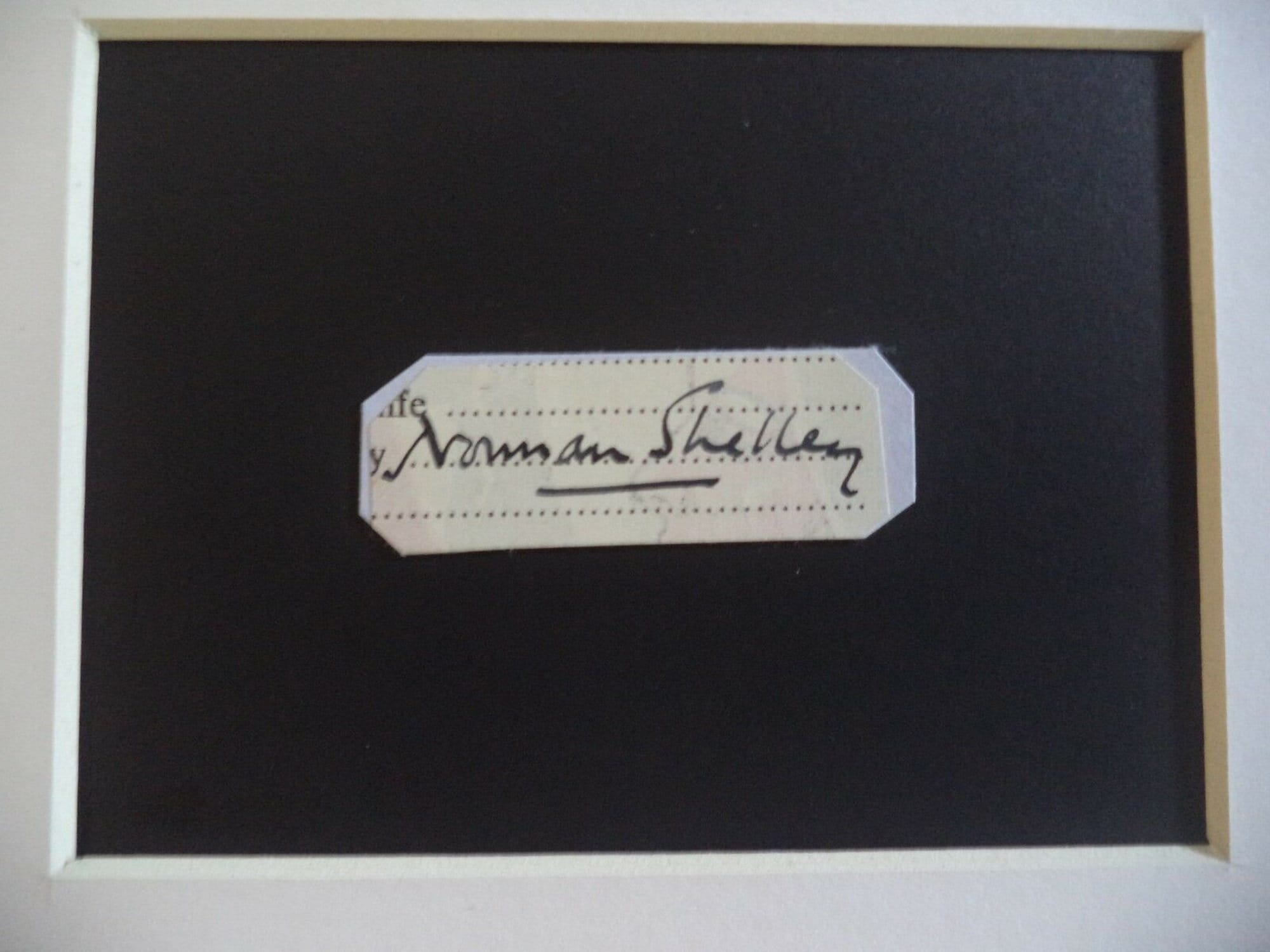 NORMAN SHELLEY (1903 – 1980) Mounted Autograph Display, Hand Signed ...