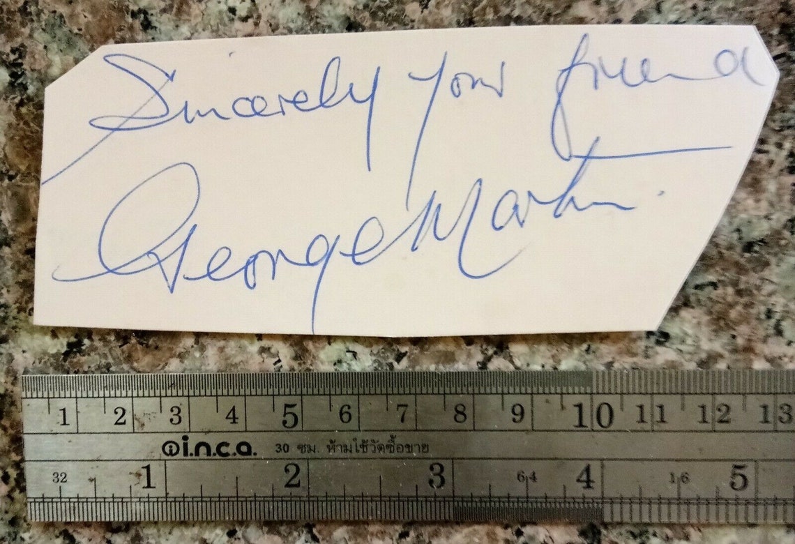 GEORGE MARTIN (1922 - 1991) Autograph, Hand Signed Card - Etsy