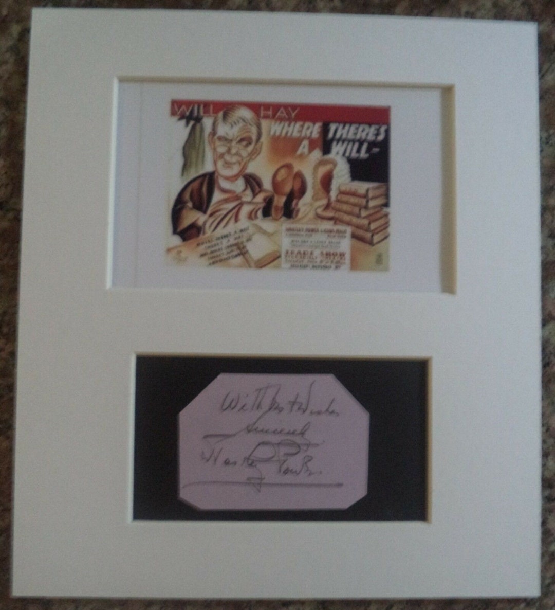 HARTLEY POWER (1894 - 1966) Autogramm montiert Display, handsignierte ...