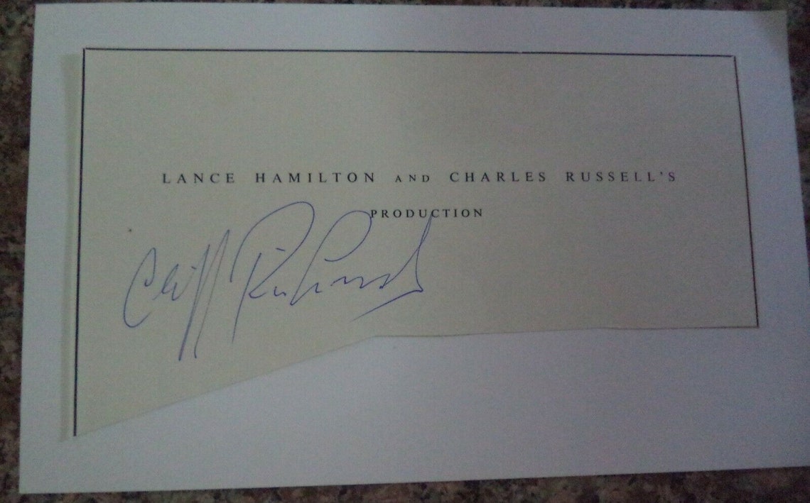 CLIFF RICHARD Autograph, Hand Signed on Programme Page From 1960, Plus ...